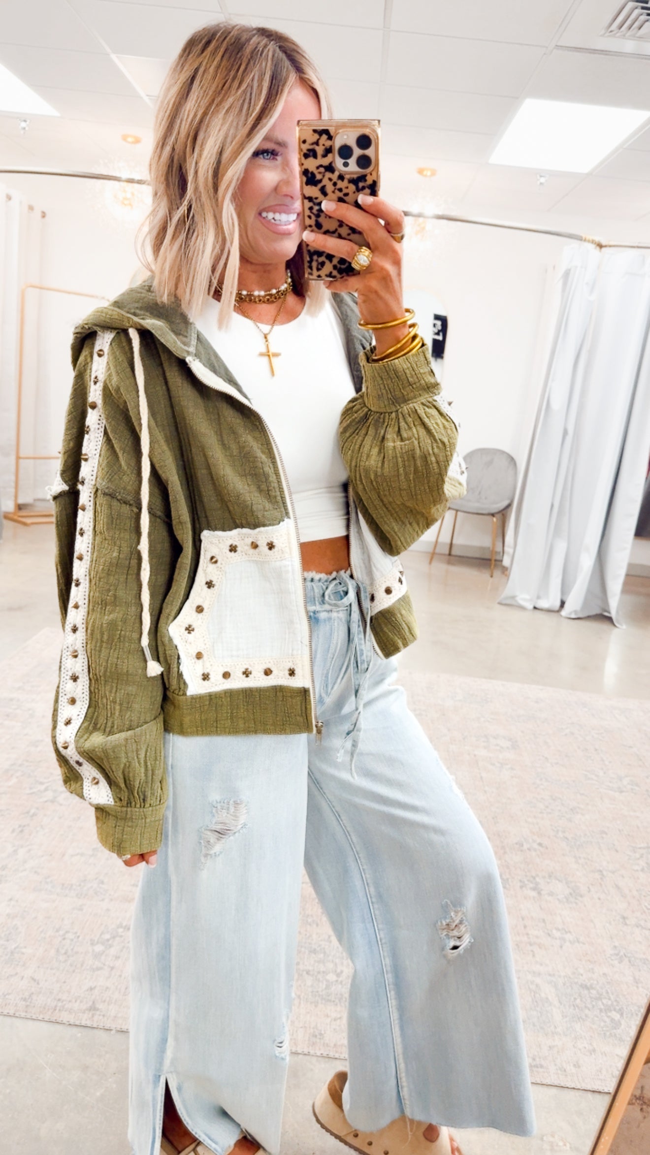 Free Spirit Lightweight Jacket-Olive – Sparkle Tallahassee