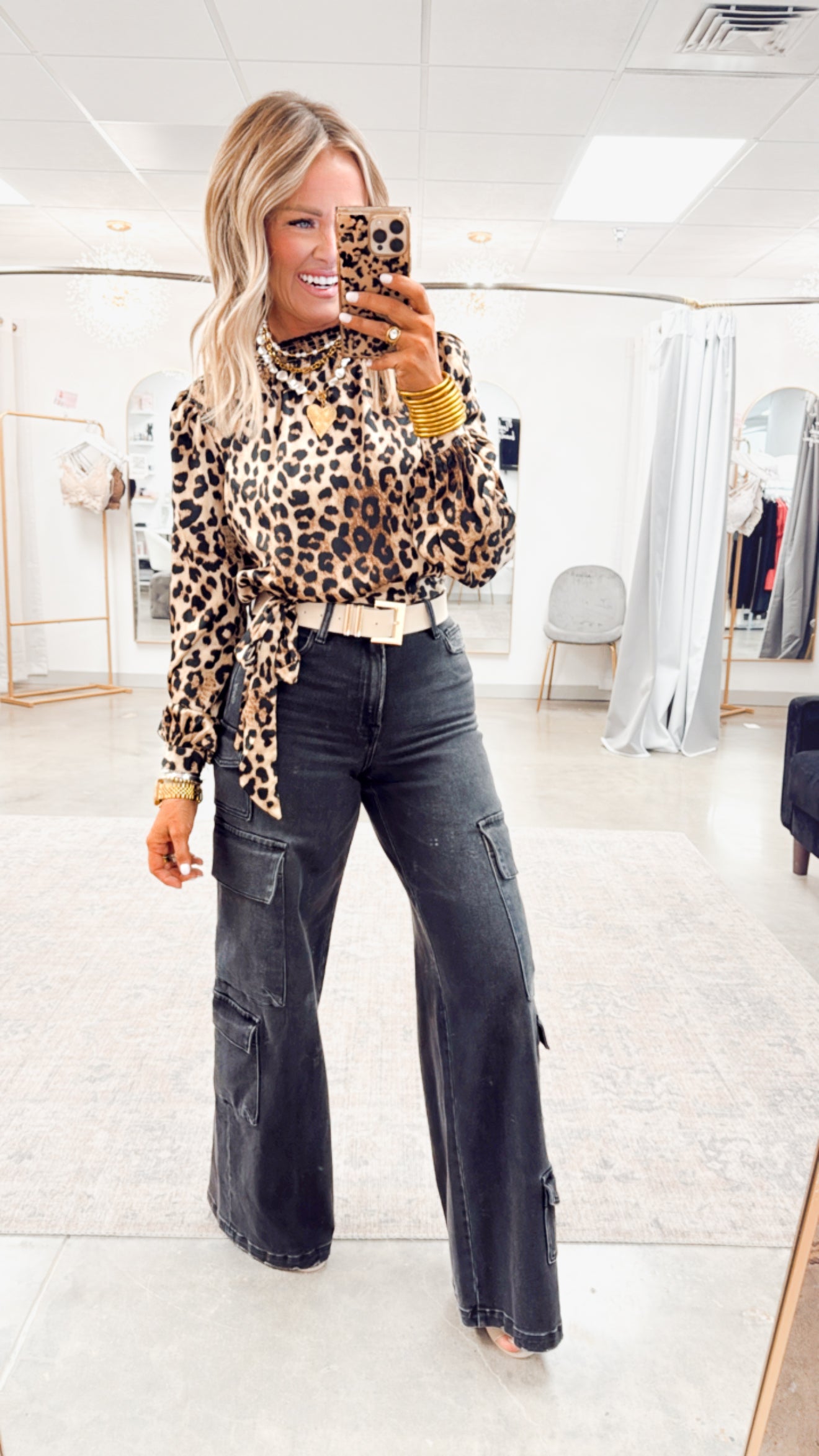 Charcoal Couture-High Rise Cargo Jeans – Sparkle Tallahassee